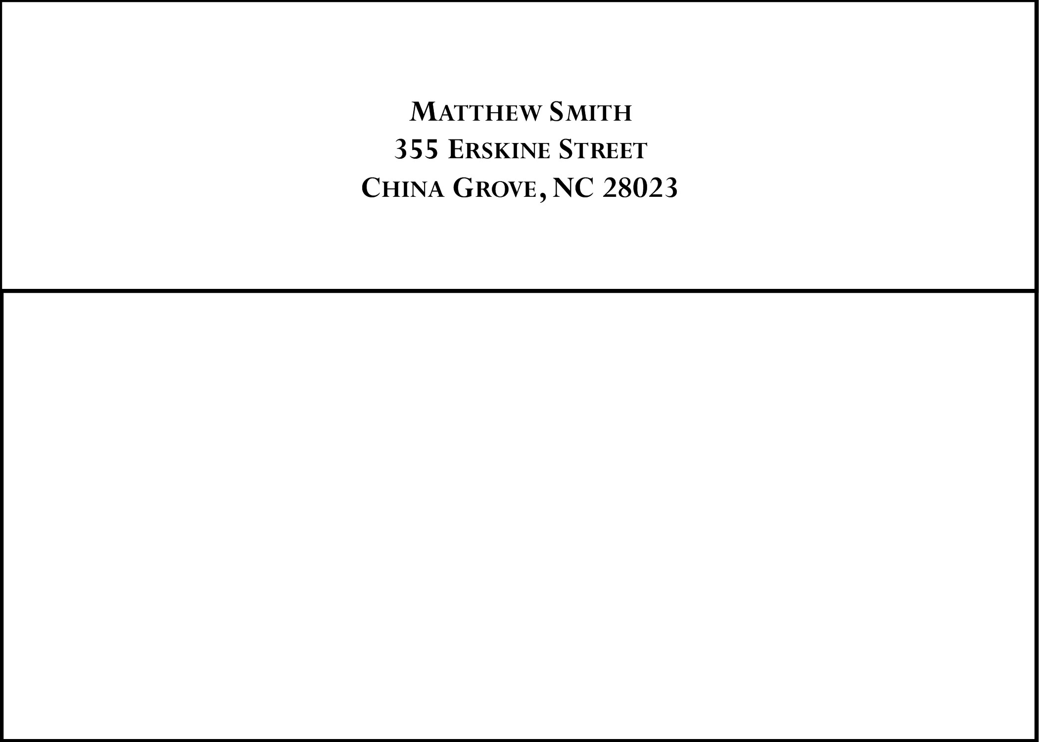  6 Return Address Printed On Back Flap Of Outside Envelopes