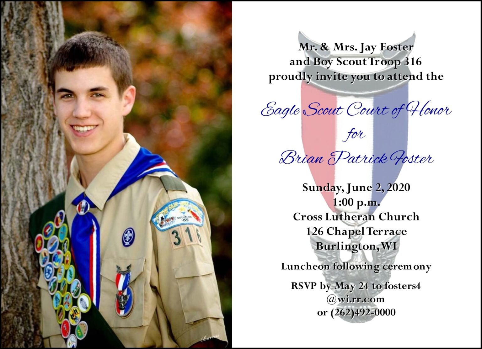 Eagle Scout Court of Honor Invitations