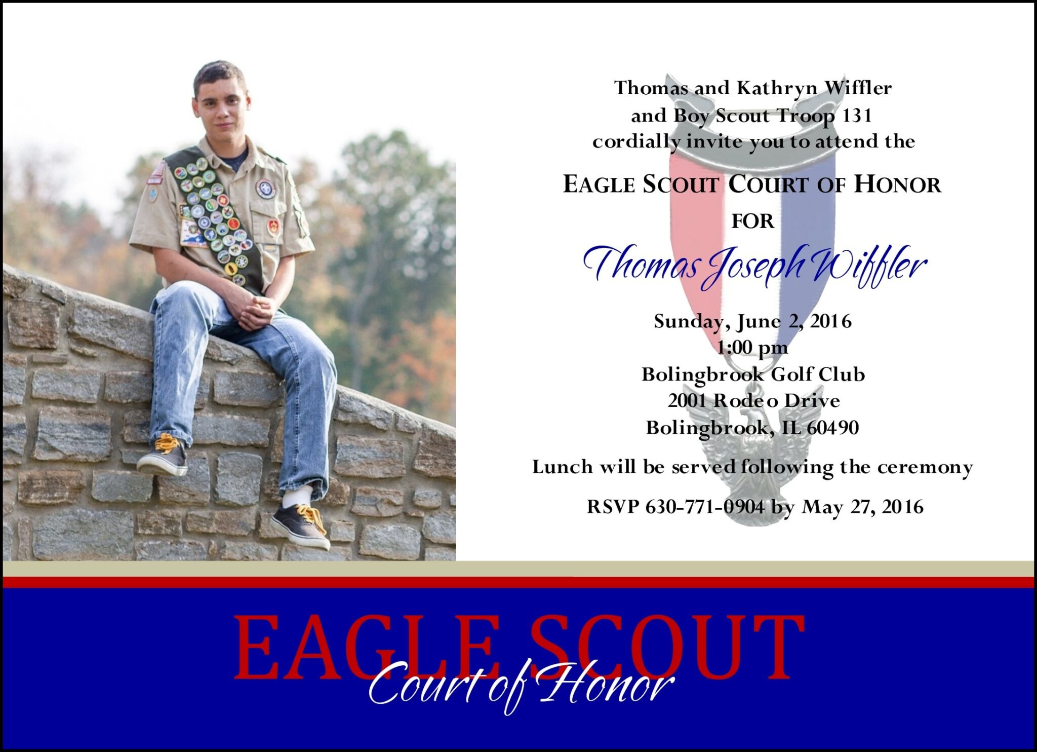 Product categories Eagle Scout Court of Honor Invitations