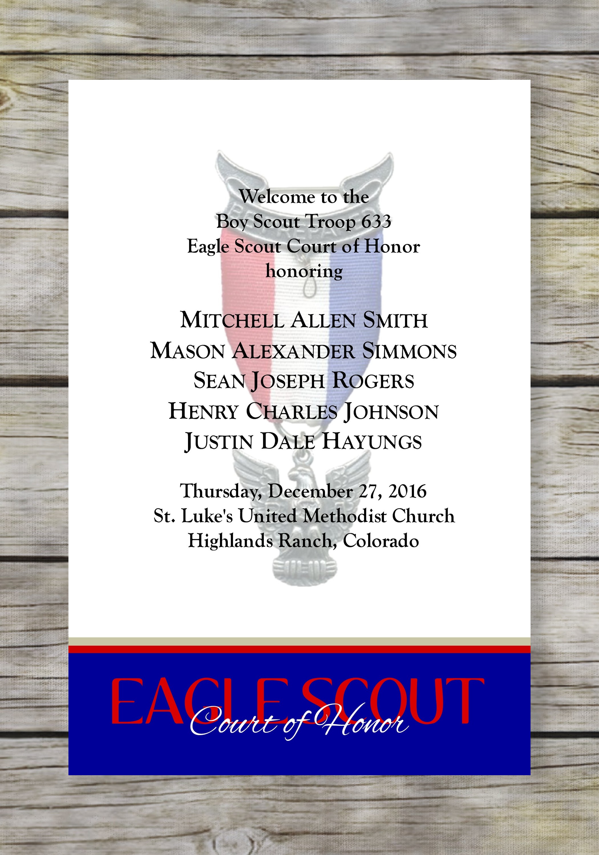 Commitment Blue Eagle Scout Court Of Honor Program Commitment Blue Eagle Scout Court Of Honor Program