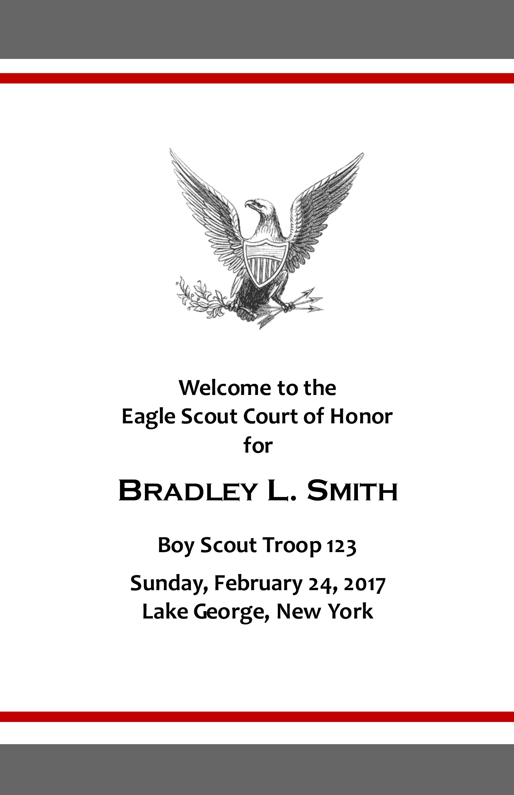 Dedicated Scout Grey Eagle Scout Court Of Honor Program