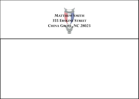  3 Return Address Printed On Back Flap Of Outside Envelopes
