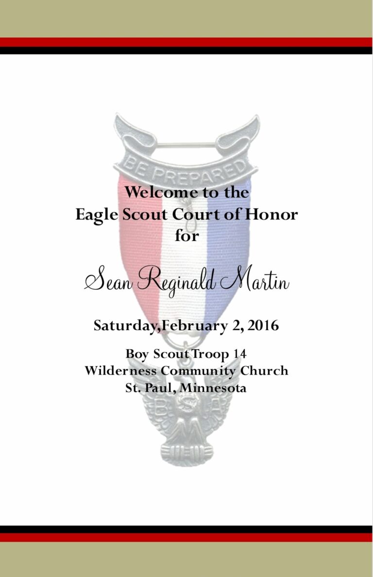 Honorable-Khaki Eagle Scout Court of Honor Program