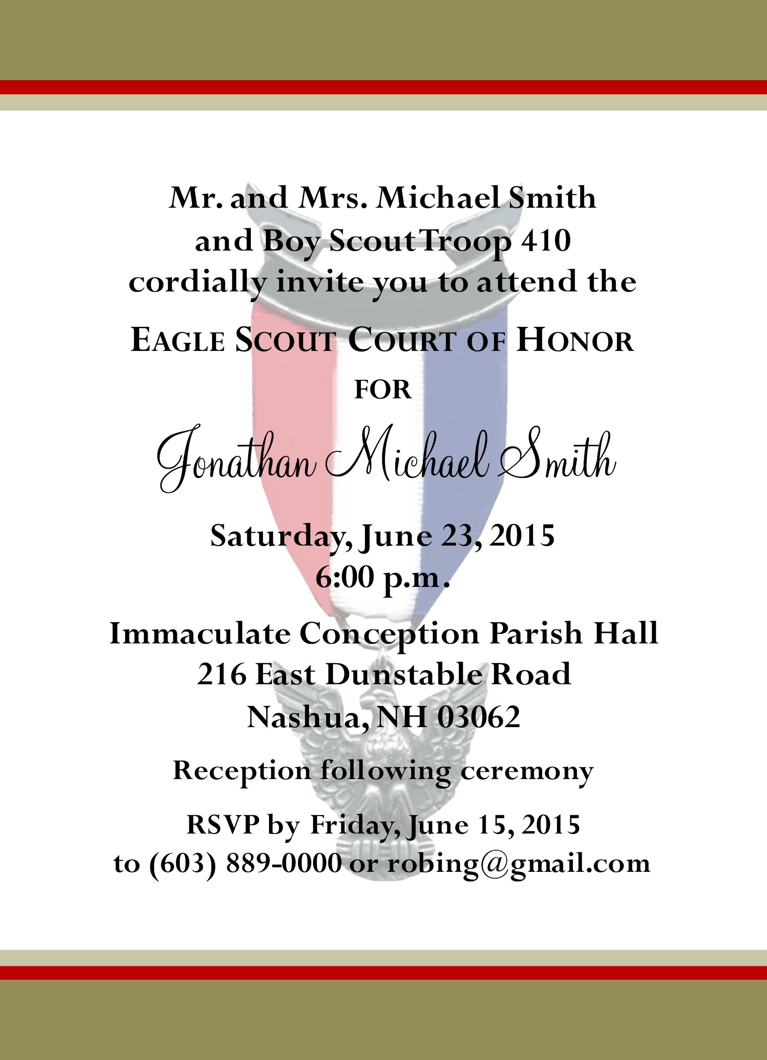 Honorable Scout (Khaki/White) Eagle Scout Invitation