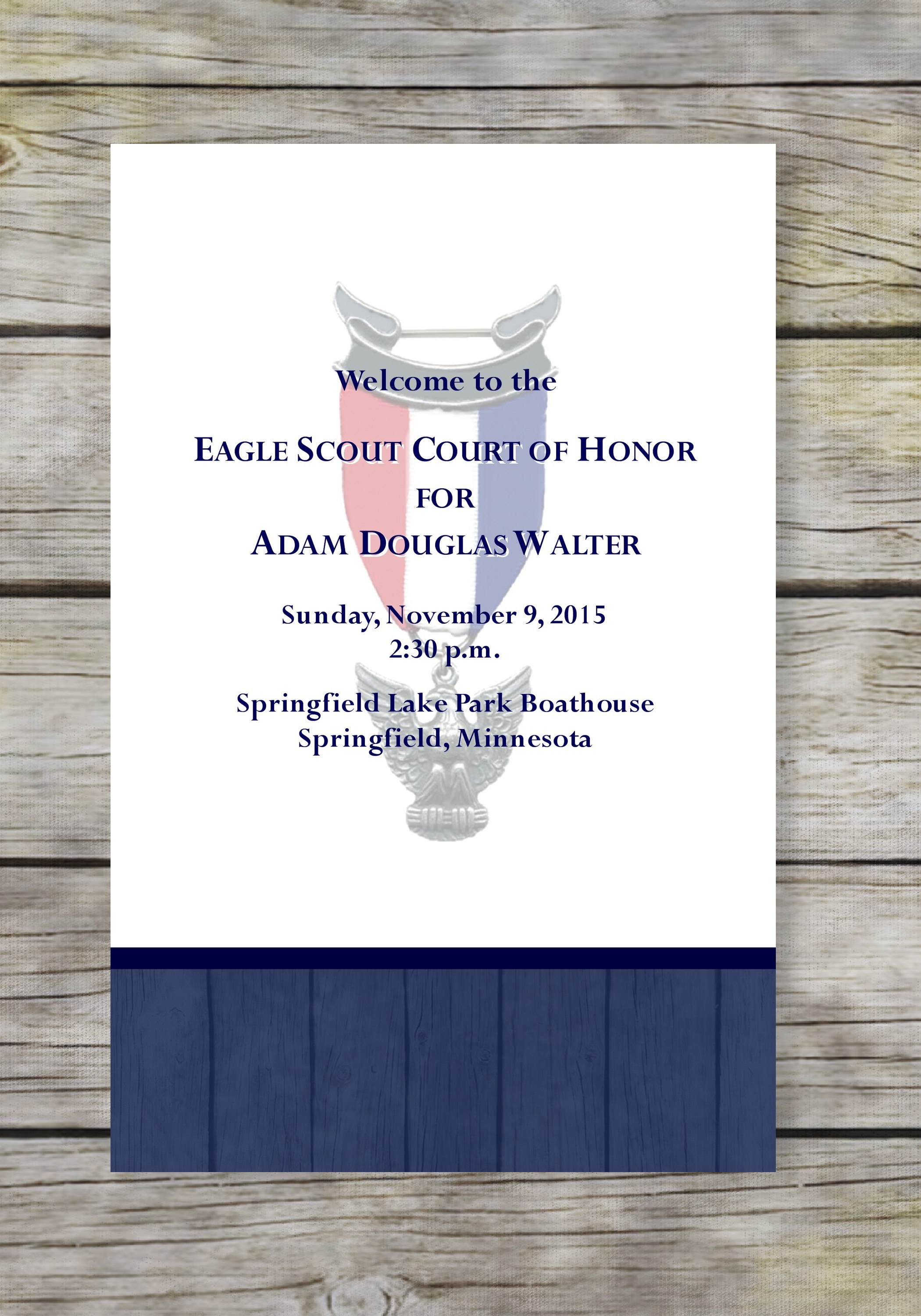 Rustic Eagle Scout Court Of Honor Program