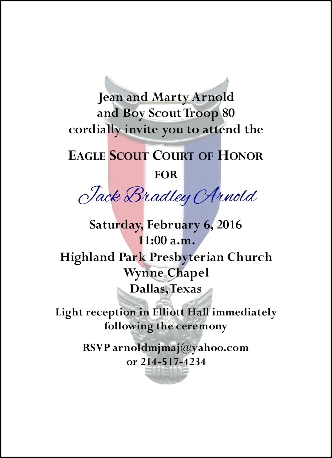 Eagle Scout Court of Honor Invitations