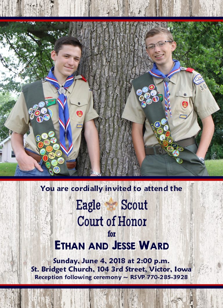 Wooden Rustic Scout 2Eagle Scout Invitation