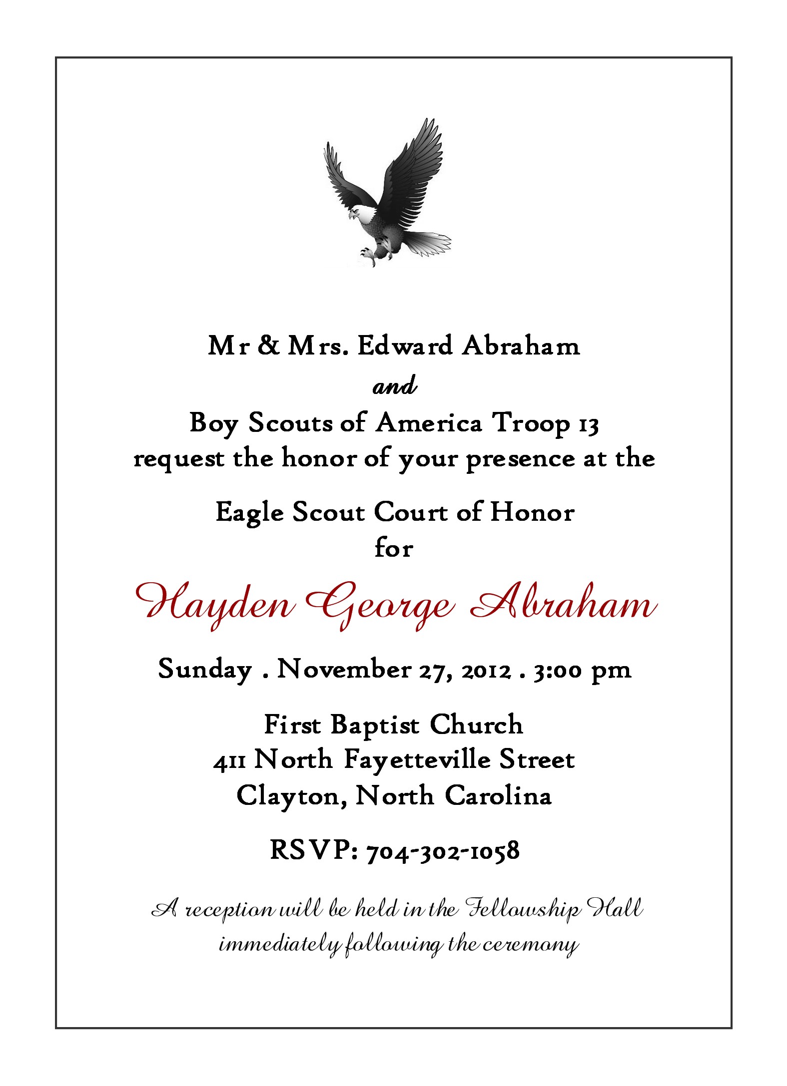 Product Categories Eagle Scout Court of Honor Invitations