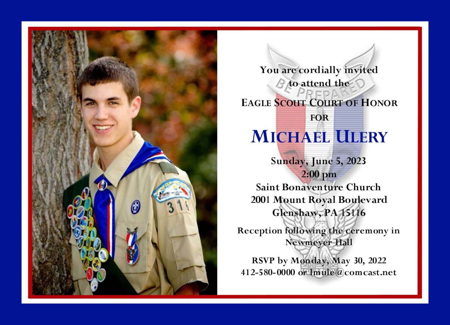 Eagle Scout Court of Honor Invitations