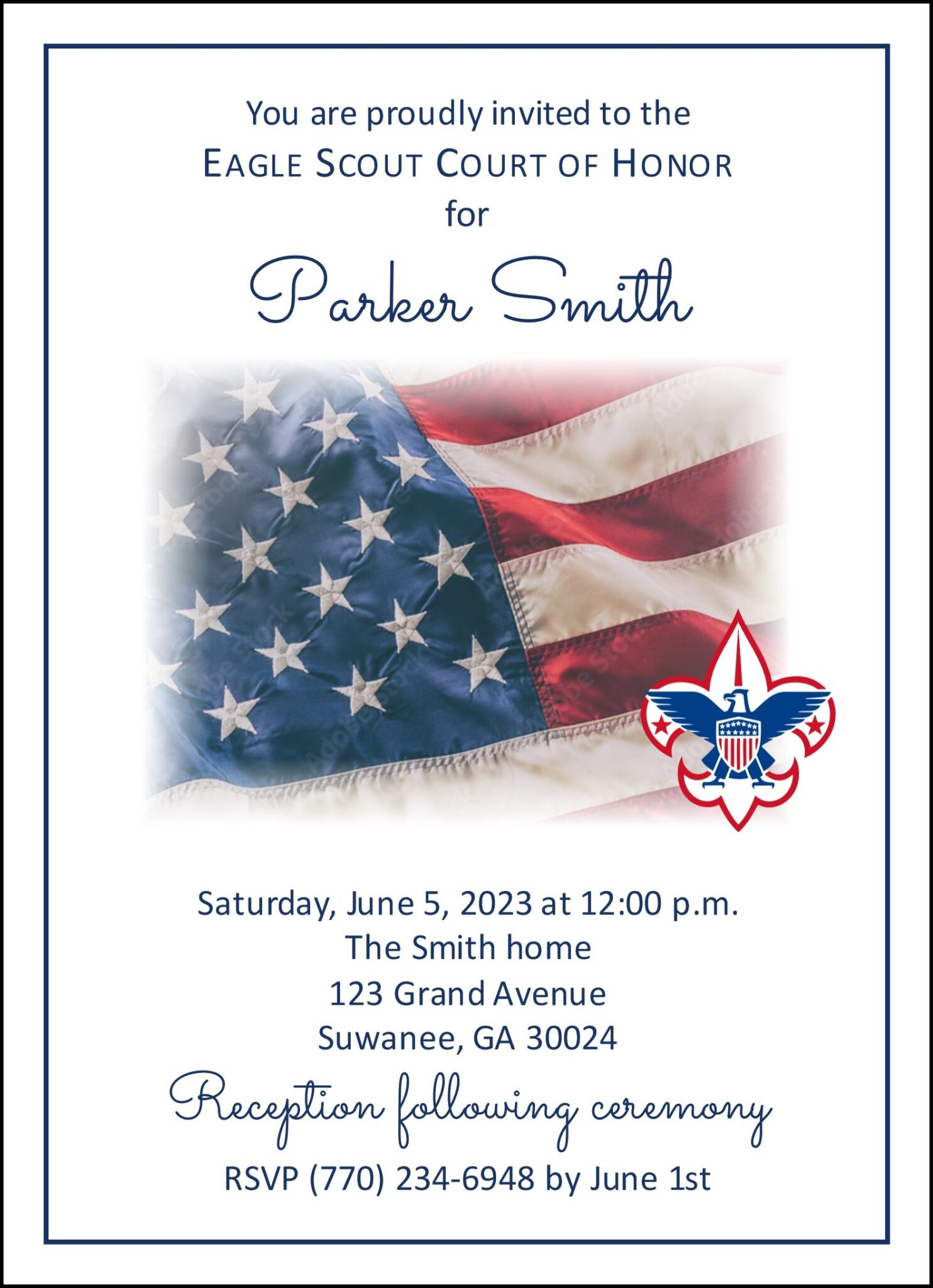 Eagle Scout Court of Honor Invitations
